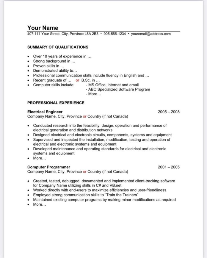 Canadian Resume Format Explained (Make a Canadian Style CV)