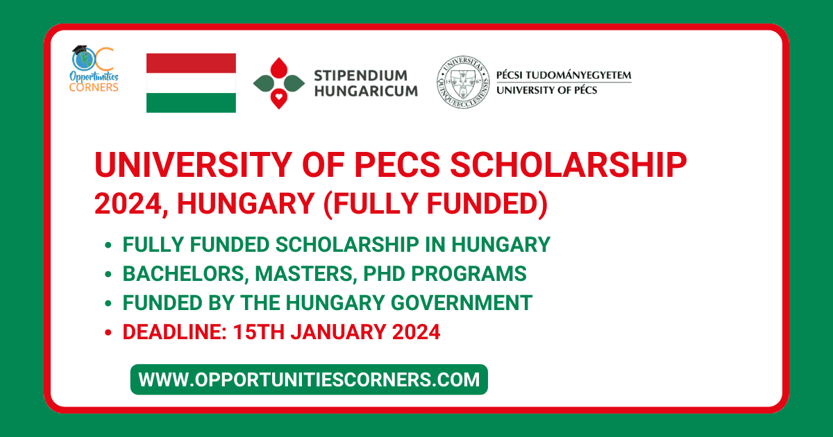 University of Pecs Scholarship 2024 in Hungary (Fully Funded)