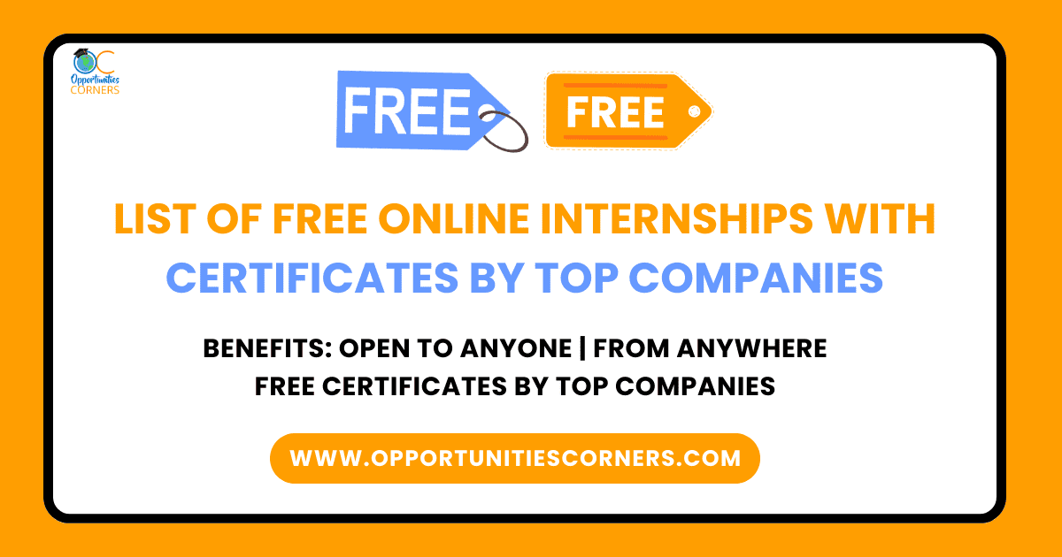Free Online Internships With Certificates 2024 by Top Companies