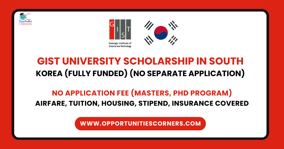 GIST University South Korea Scholarship 2026 (Fully Funded)