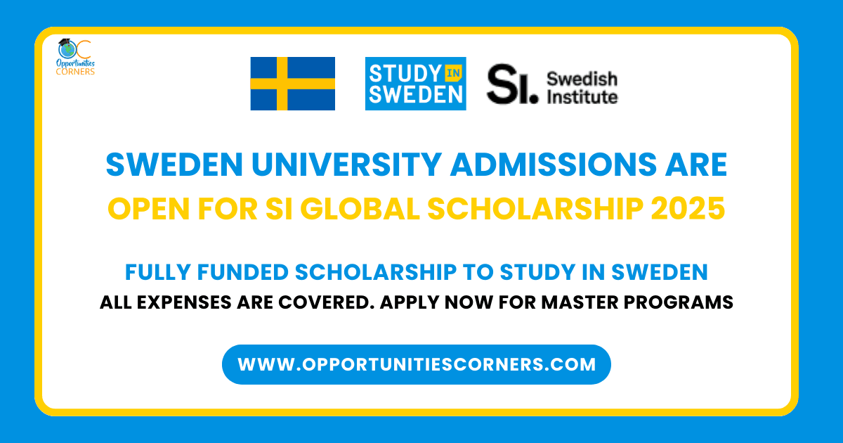 Sweden University Admissions are OPEN for SI Global Scholarship 2025