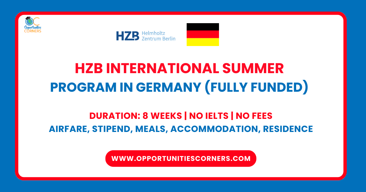 HZB International Summer Program 2026 in Germany (Fully Funded)