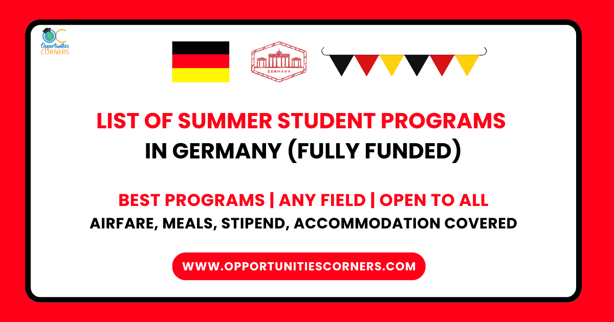 List of Summer Student Programs in Germany 2025 (Fully Funded)
