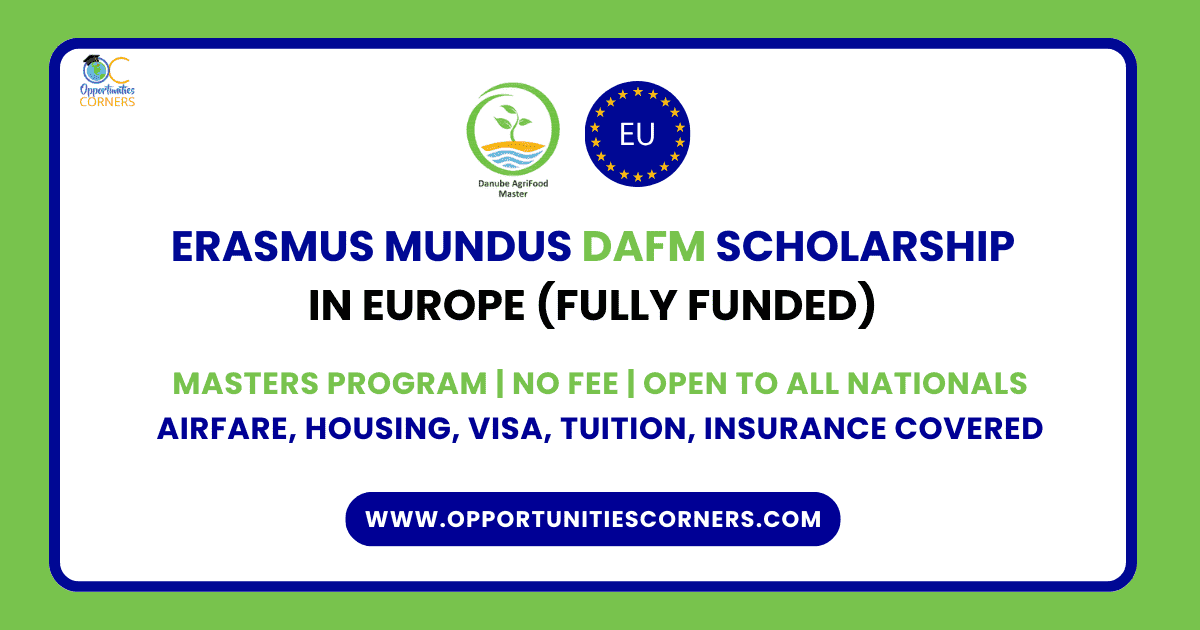 Erasmus Mundus DAFM Scholarship 2025/27 (Fully Funded)