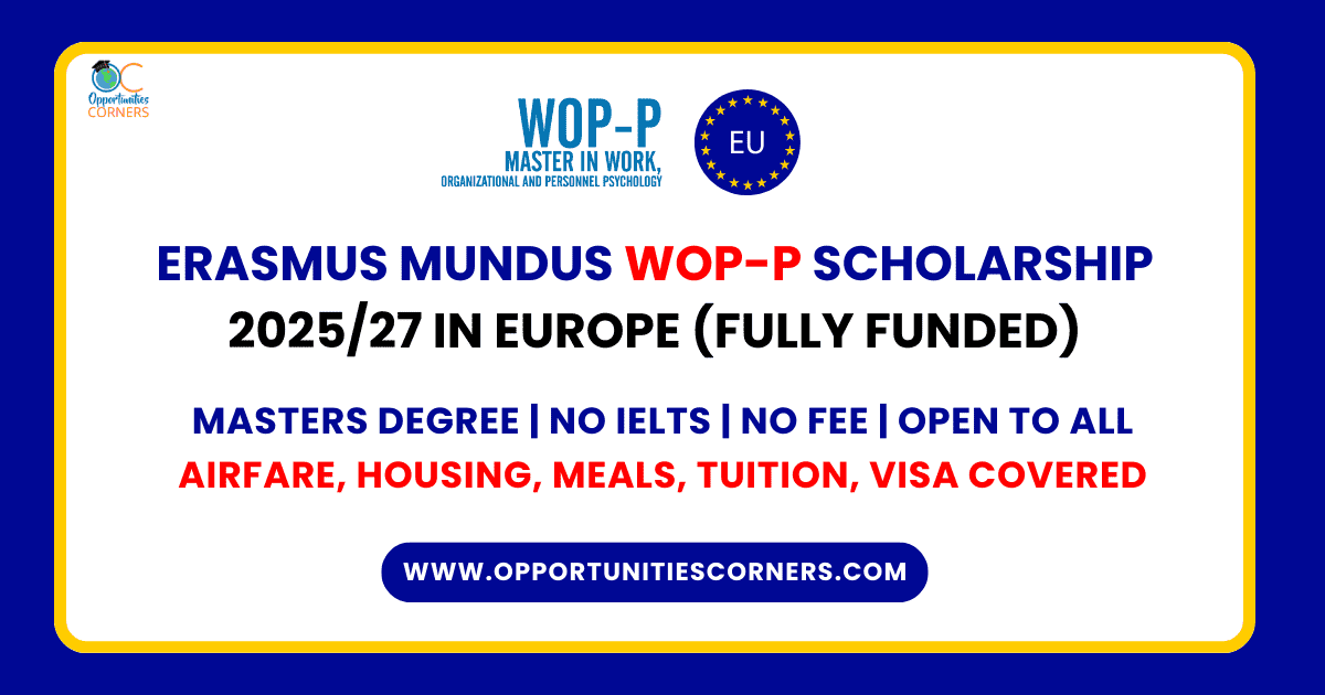 Erasmus Mundus WOP-P Scholarship 2026/28 (Fully Funded)