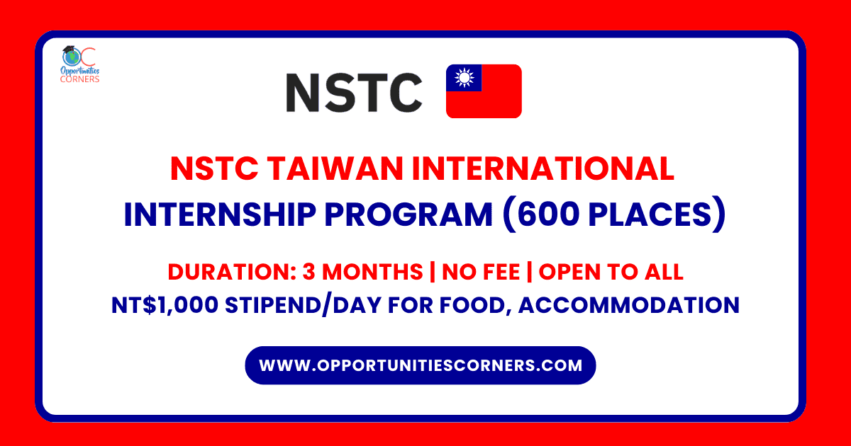 NSTC Taiwan International Internship Program 2025 (600 Places)