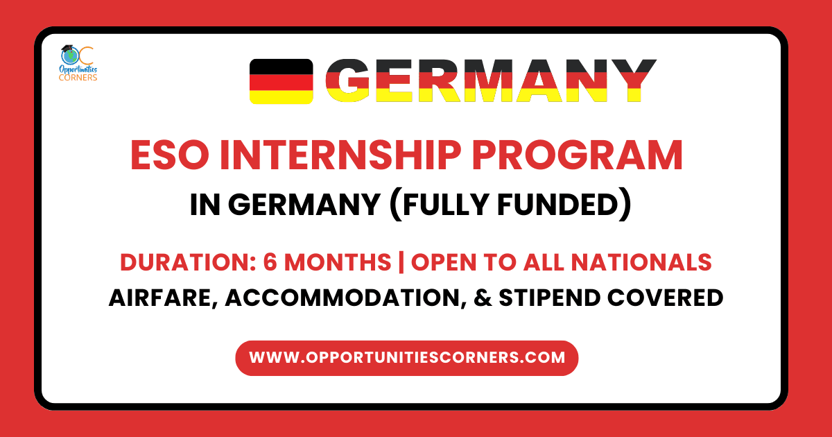 ESO Internship Program 2026 in Germany (Fully Funded)