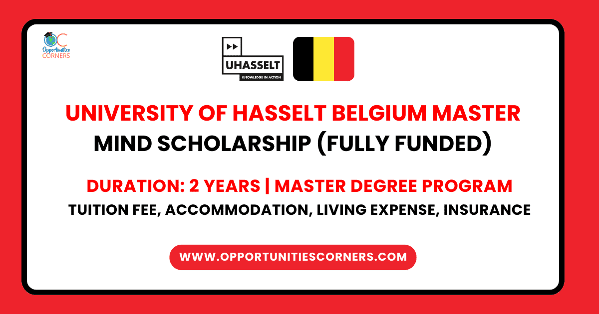 University of Hasselt Belgium Master Mind Scholarship 2025/26 (Fully Funded)