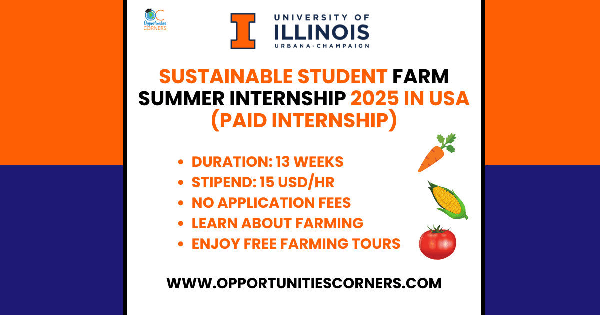 Sustainable Student Farm Summer Internship 2025 in USA (PAID Internship)