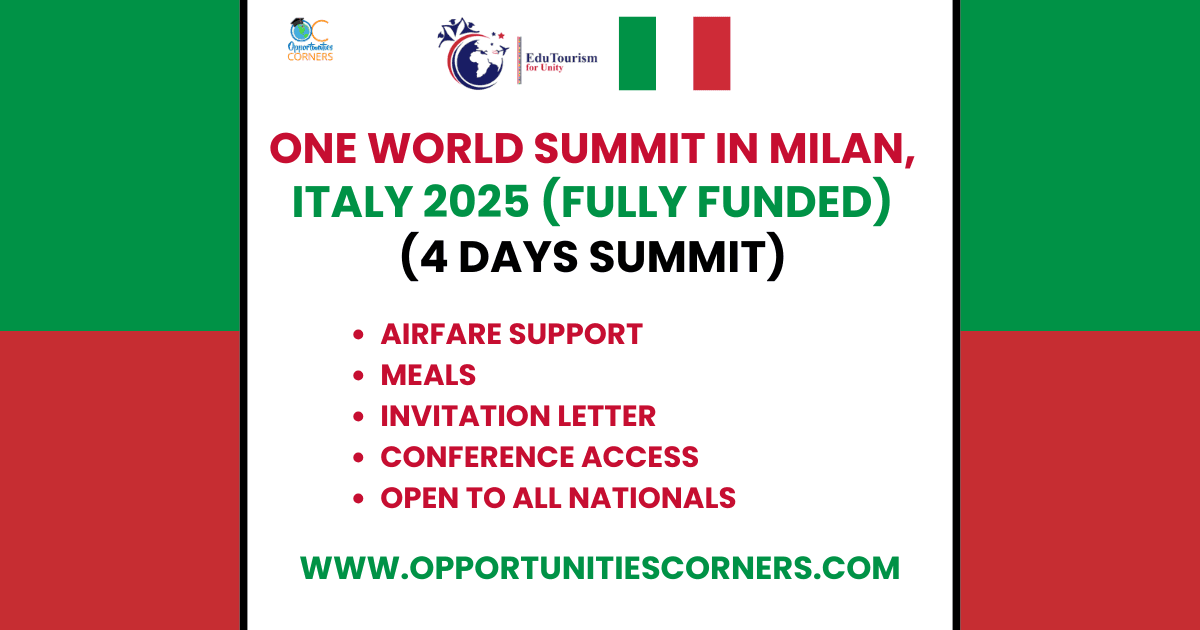 One World Summit in Italy 2025 (Fully Funded)