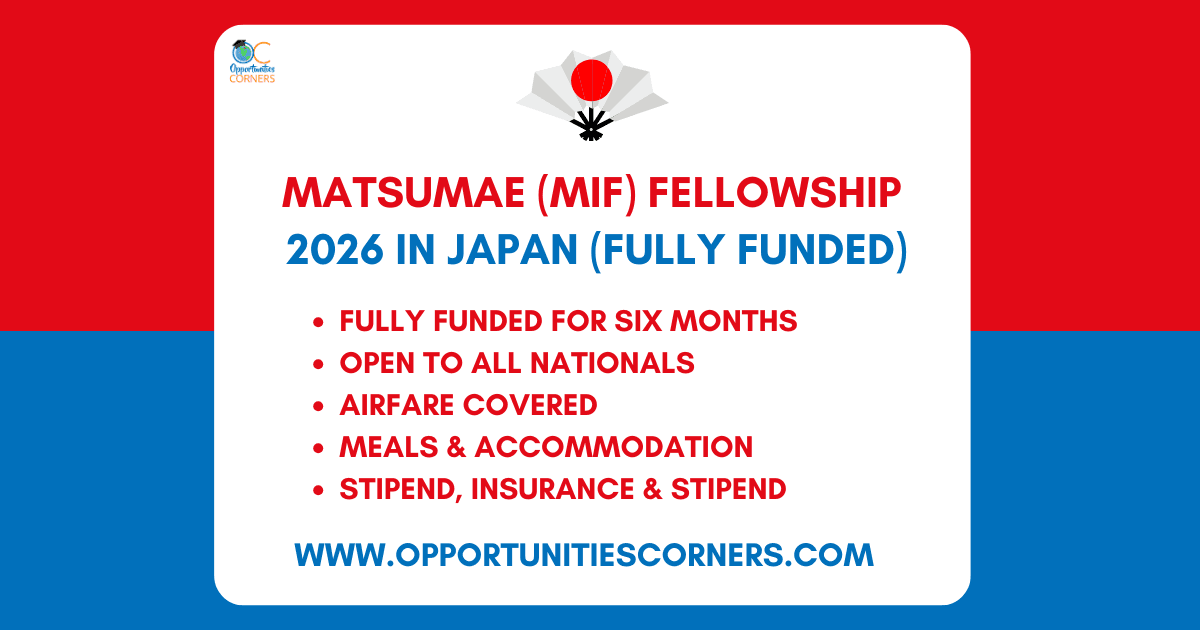 Matsumae (MIF) Fellowship 2027 in Japan (Fully Funded)