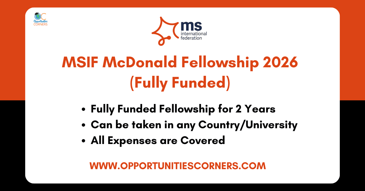 MSIF McDonald Fellowship 2026 (Fully Funded)