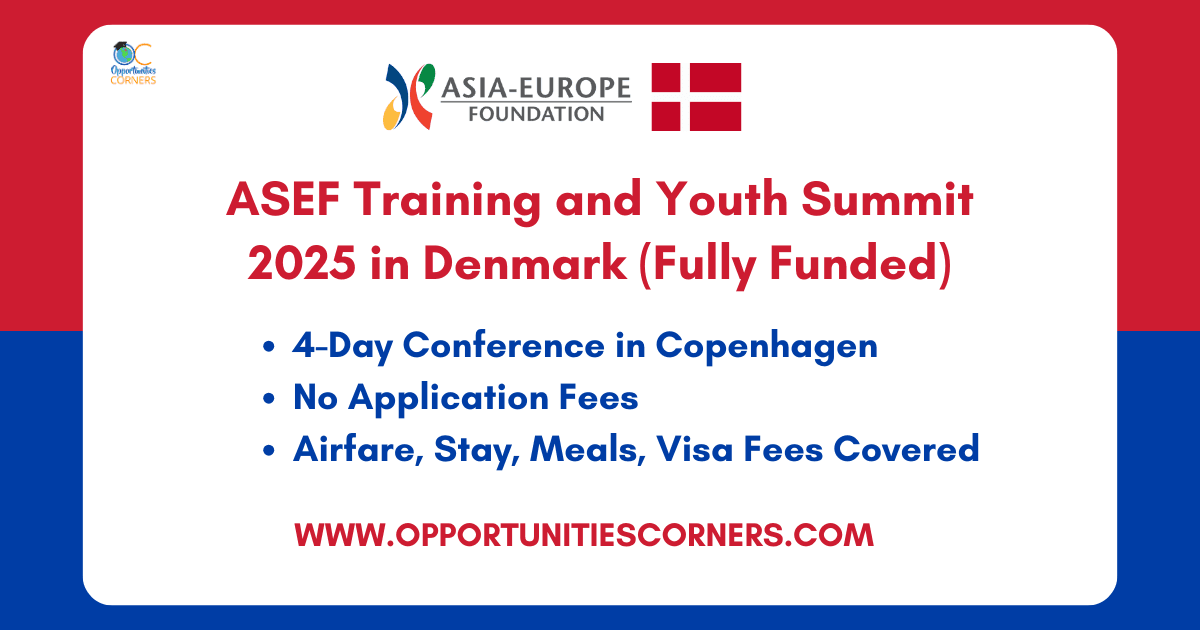 ASEF Training and Youth Summit 2025 in Denmark (Fully Funded)