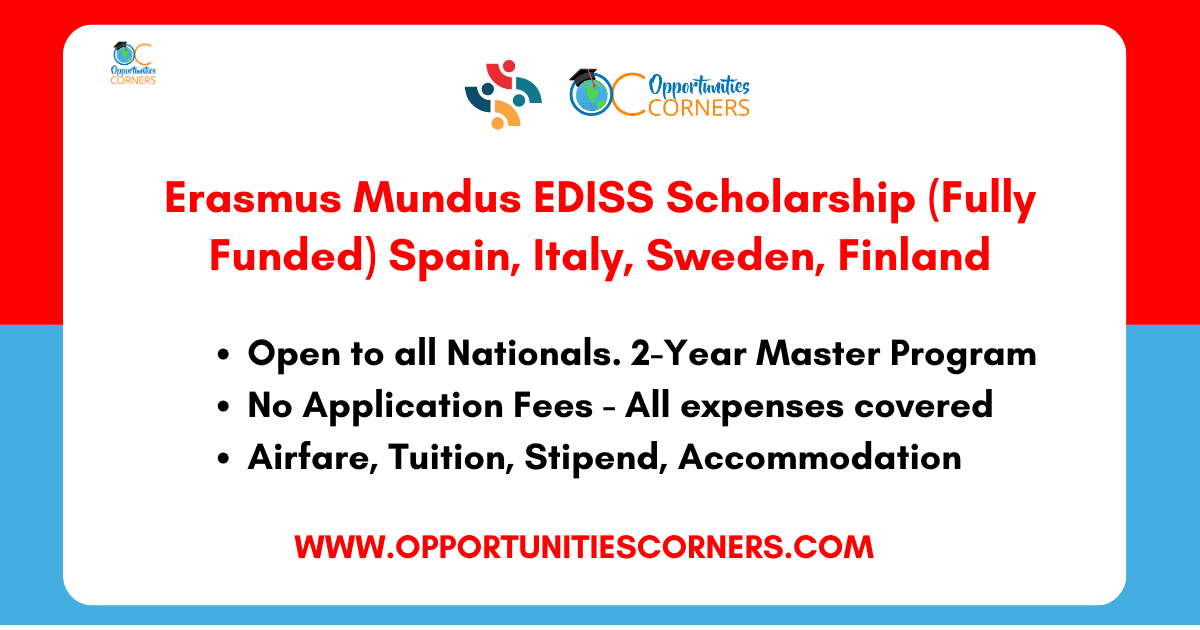 Erasmus Mundus EDISS Scholarship 2026/28 (Fully Funded)